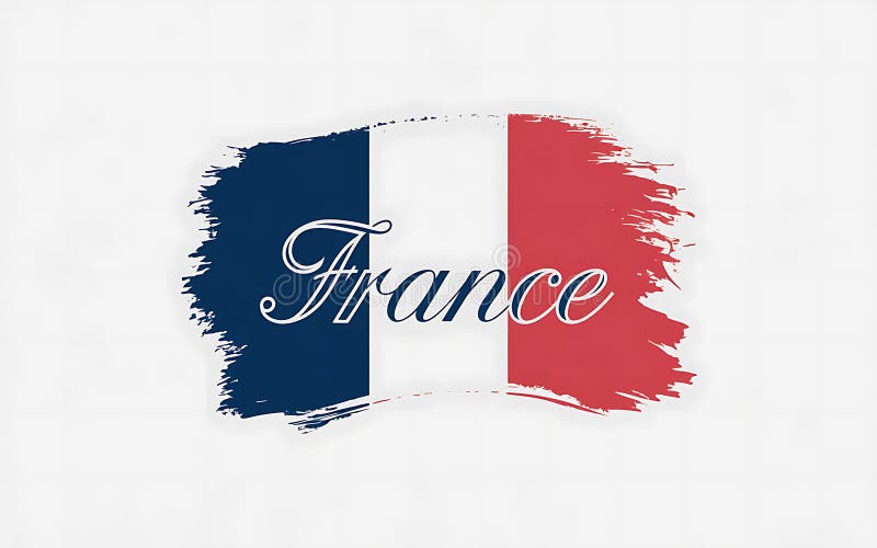 A Textured French Flag with the Word France in Cursive Script Stock ...