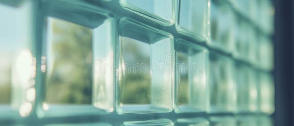 Textured Frosted Glass Bricks Showcasing Modular Construction in Soft ...