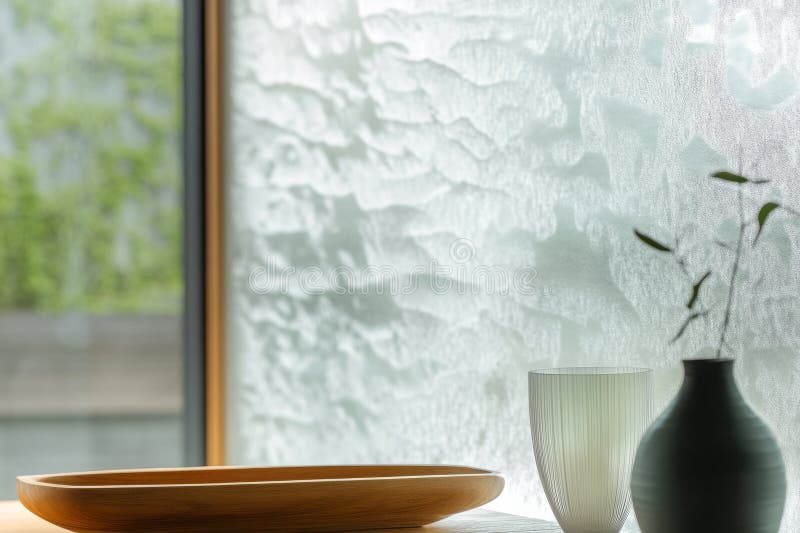Textured Frosted Glass Surface, Smooth with Light Diffusion, Showcasing ...
