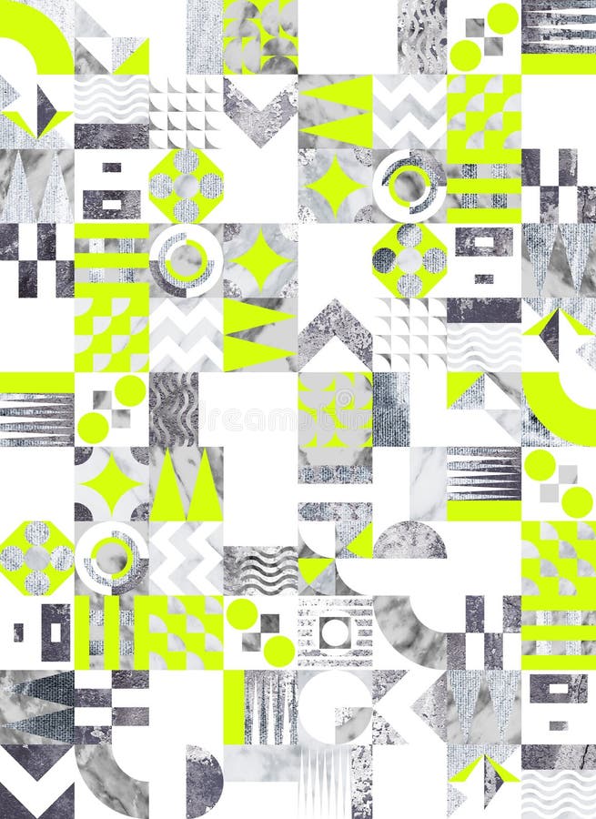 Textured Geometric Mosaic Seamless Pattern Stock Illustration ...