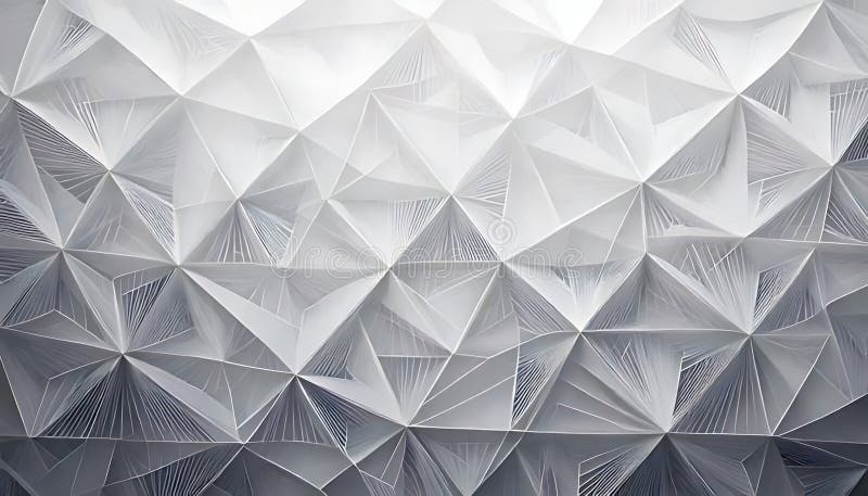 A Textured, Geometric Pattern of Folded Triangles in Shades of White ...