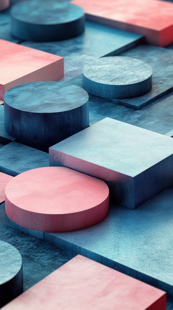 Textured Geometric Shapes in Vibrant Colors Create Visually Striking ...