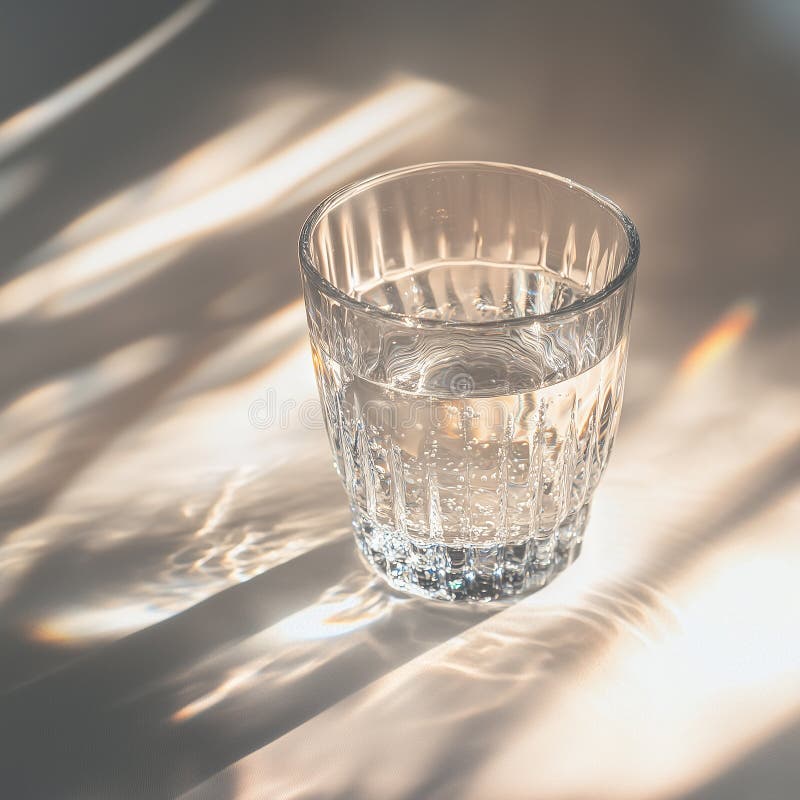 Textured Glass Cup on a Light Blue Surface Stock Illustration ...