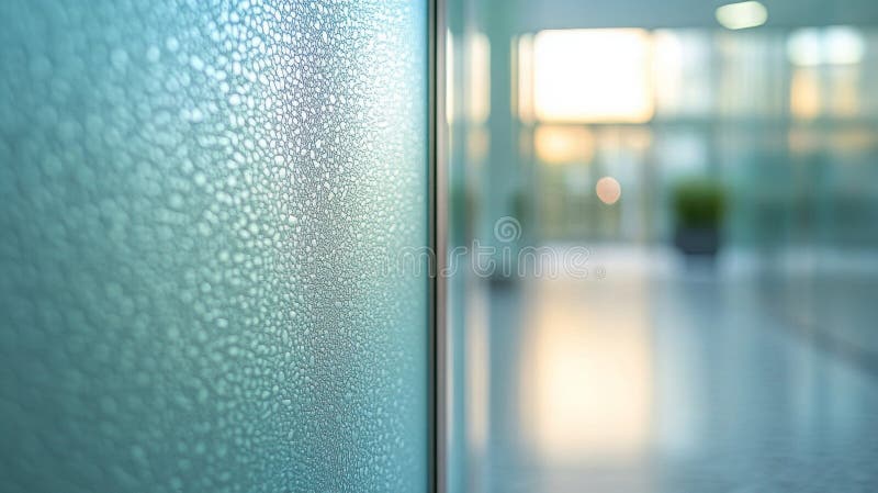 Textured Glass Panel in Modern Office Building Stock Illustration ...