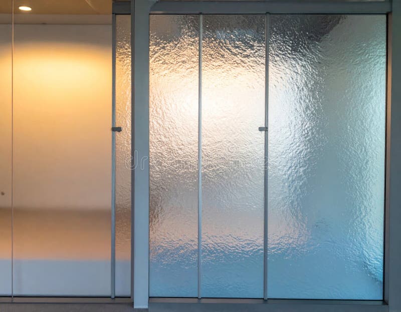 Textured Glass Sliding Door Interior Room Divider Stock Illustration ...