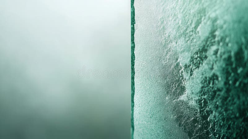 Textured Glass Surface Close-up with Frosted Green Pattern Stock ...