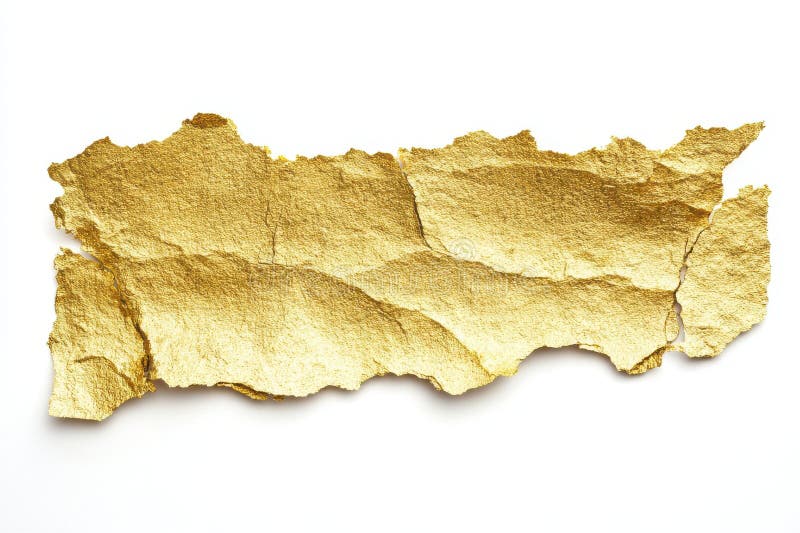 Golden Crumpled Leaf Texture Isolated on White Background Stock ...