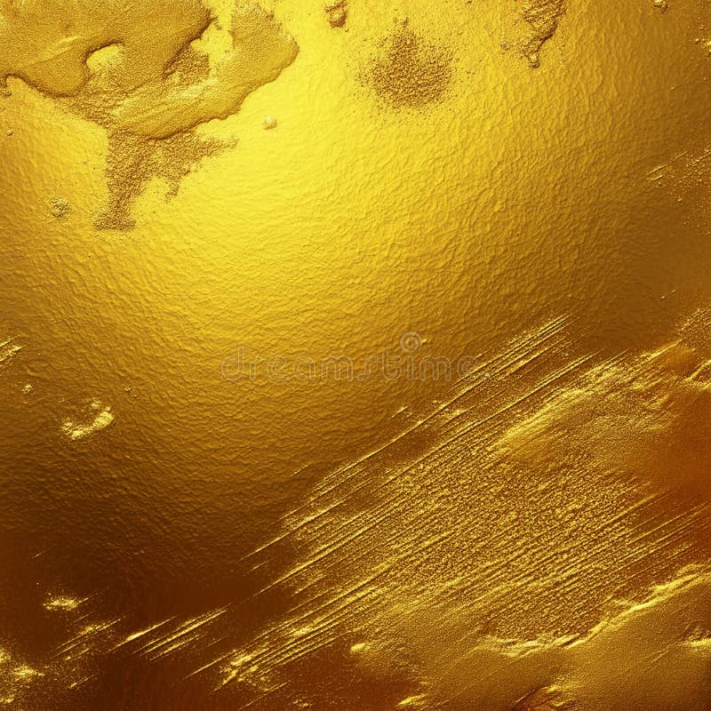 A Textured Golden Surface Displays Irregular Patterns with Areas of ...