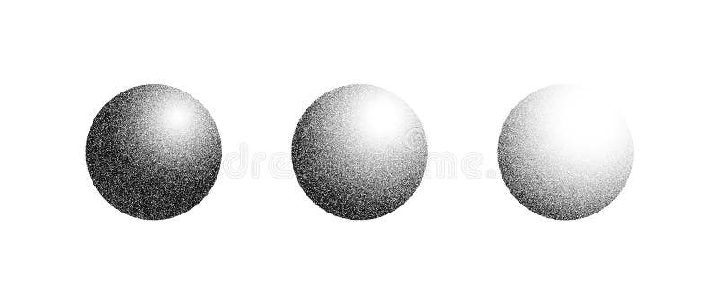 Set of Vanishing Stippled Circle Texture. Black Disappearing Dotted ...