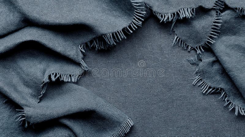 Textured Gray Fabric with Fringed Edges Creating an Abstract Border ...