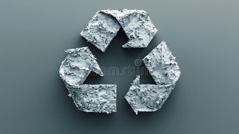 Textured Gray Recycle Symbol on a Neutral Background Stock Photo ...