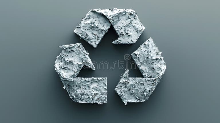 Textured Gray Recycle Symbol on a Neutral Background Stock Photo ...