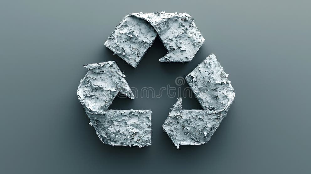 Textured Gray Recycle Symbol on a Neutral Background Stock Photo ...
