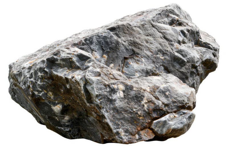 Large Gray Rock Isolated on White Background. AI Image Stock Photo ...