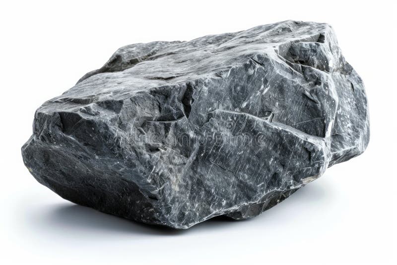 Large Gray Rock Isolated on White Background. AI Image Stock Photo ...