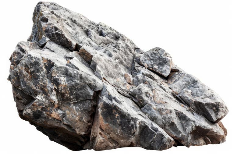 Large Gray Rock Isolated on White Background. Artificial Intelligence ...