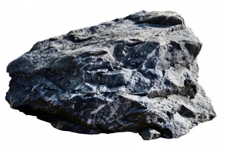 Large Gray Rock Isolated on White Background. Artificial Intelligence ...