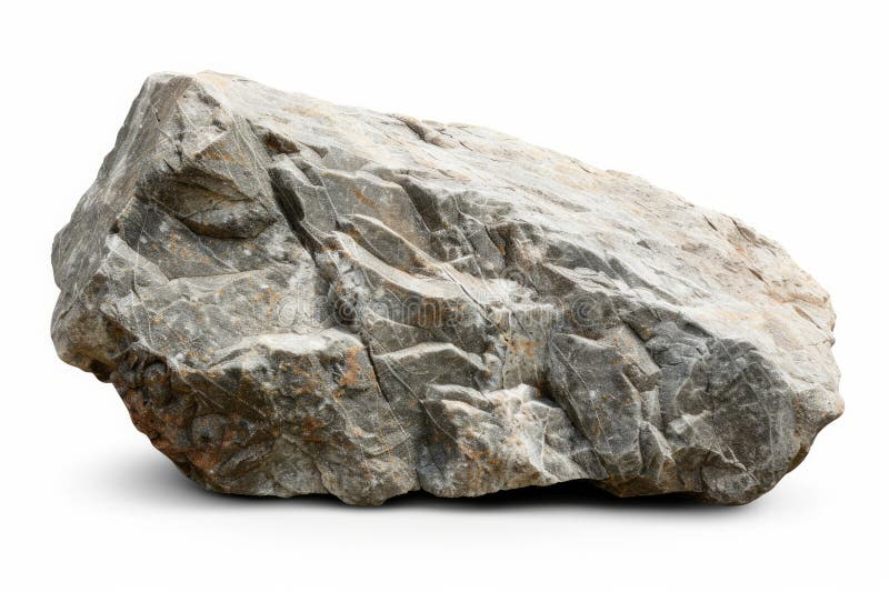 Large Gray Rock Isolated on White Background. Artificial Intelligence ...