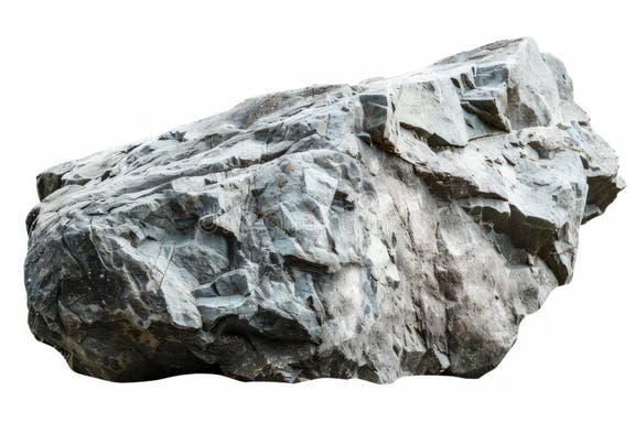 Large Gray Rock Isolated on White Background. Artificial Intelligence ...