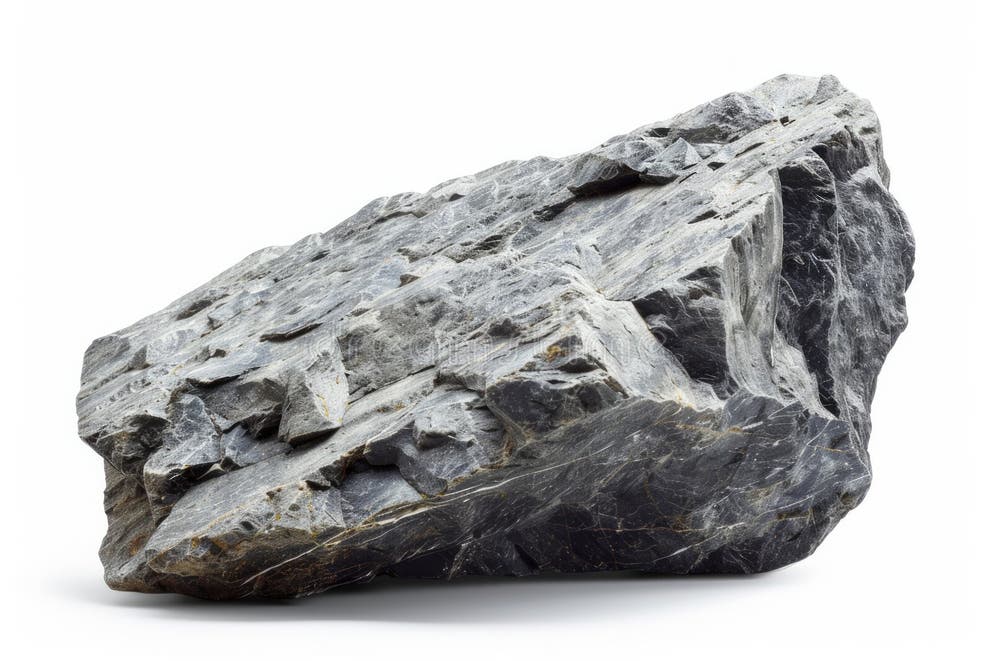 Large Gray Rock Isolated on White Background. Artificial Intelligence ...