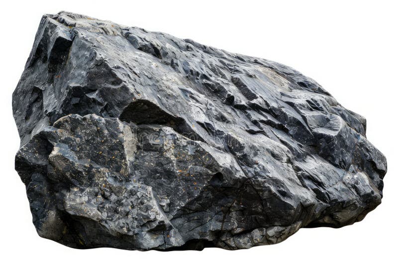 Large Gray Rock Isolated on White Background. Artificial Intelligence ...