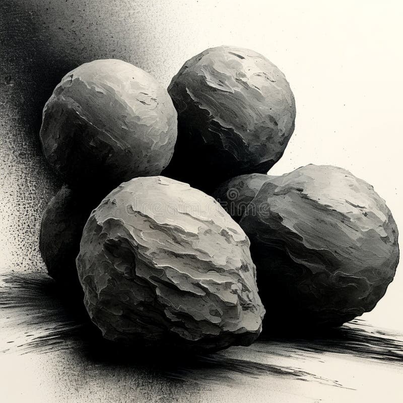 Textured Gray Spheres Create an Intriguing Still Life Composition in ...