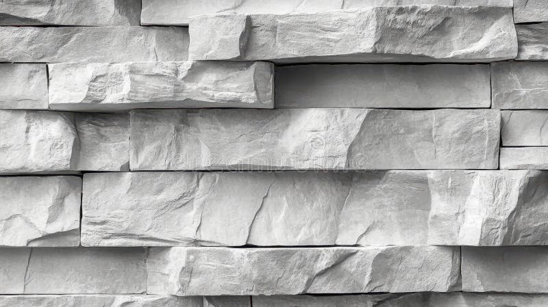 Textured Gray Stone Wall with Stacked Rough Blocks in Natural Light ...