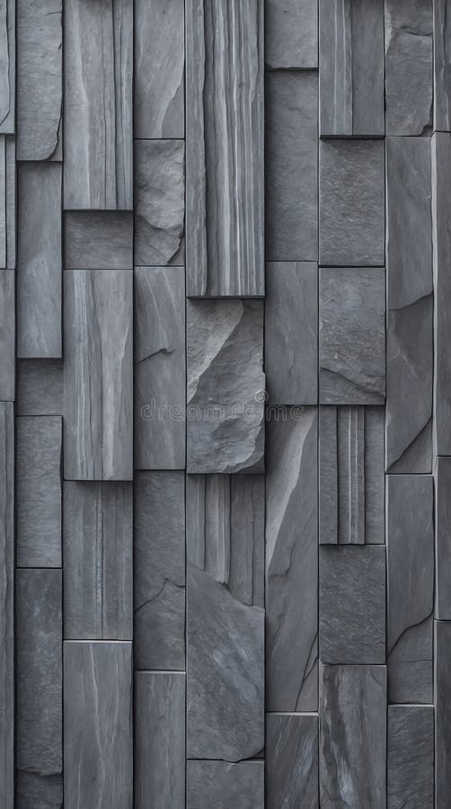 Textured Gray Stone Wallpaper Featuring Vertical Alignment with Varied ...