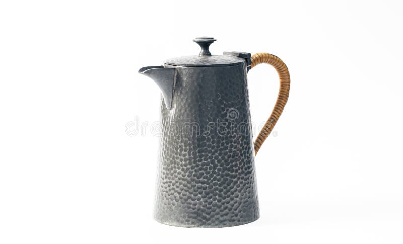 Textured Gray Teapot on a White Background Isolated. Stock Photo ...