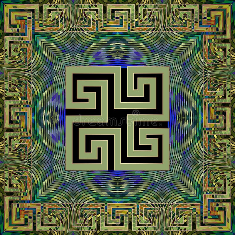 Textured Greek Square Frames Seamless Pattern. Border. Tile. Ornamental ...