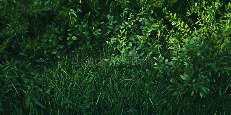 Textured Green Wall of Forest Grass and Foliage with Subtle Shadows and ...