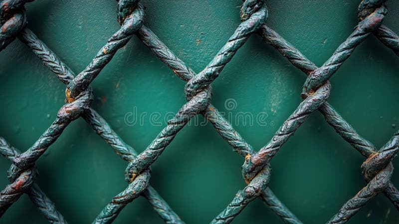 Textured Green Wire Mesh Pattern with Interlaced Ropes Stock Image ...