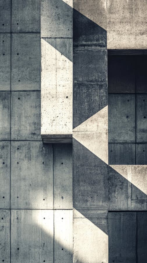 Textured Grey Concrete Surface Features Geometric Shapes and Patterns ...