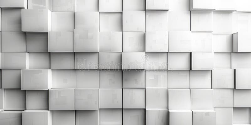 Textured Grid Pattern of 3D Blocks on a White Background Creating a ...