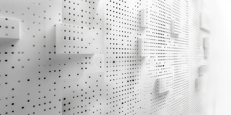Textured Grid Pattern with 3D Elements on a Clean White Backdrop in a ...