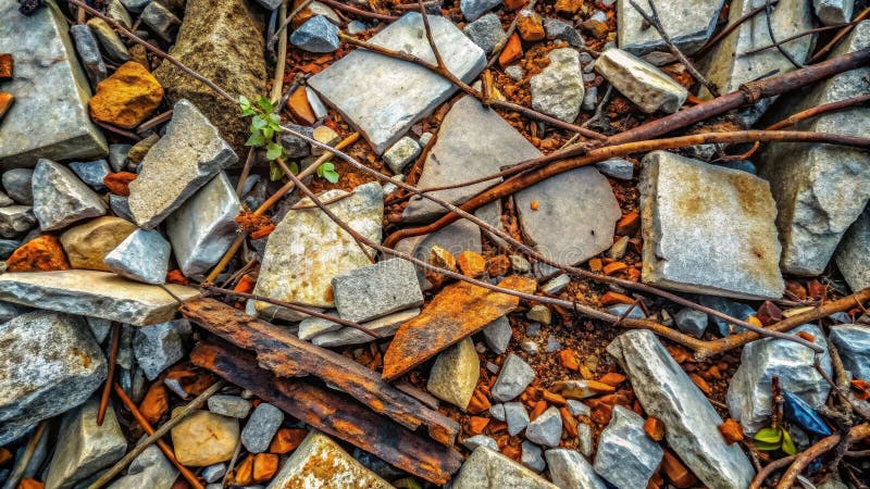 A Textured Ground Composition Featuring Broken Stone Fragments ...