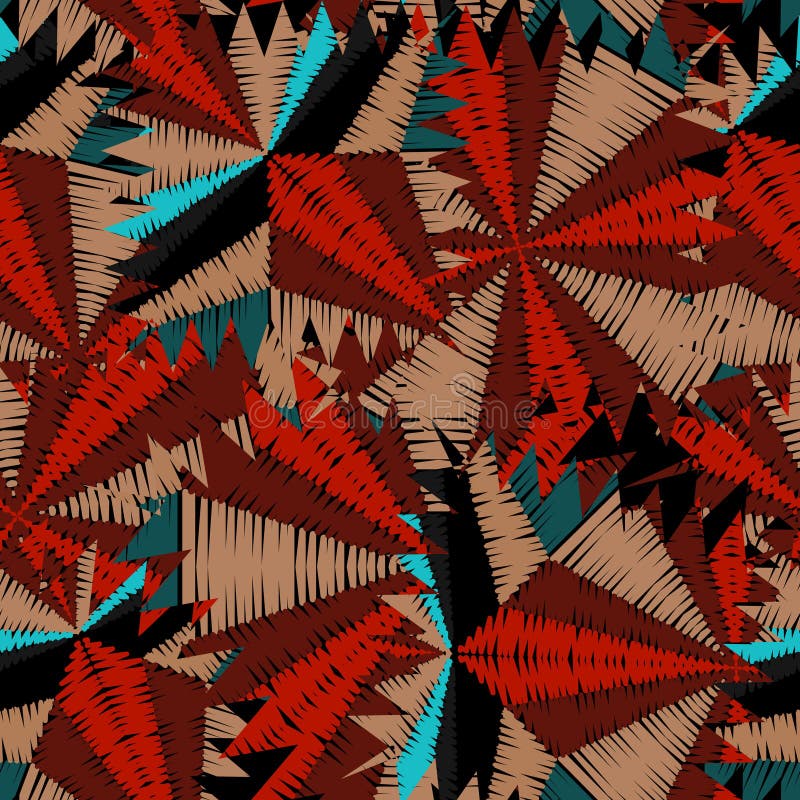 Textured Grunge Patchwork Vector Seamless Pattern. Tapestry Geometric ...