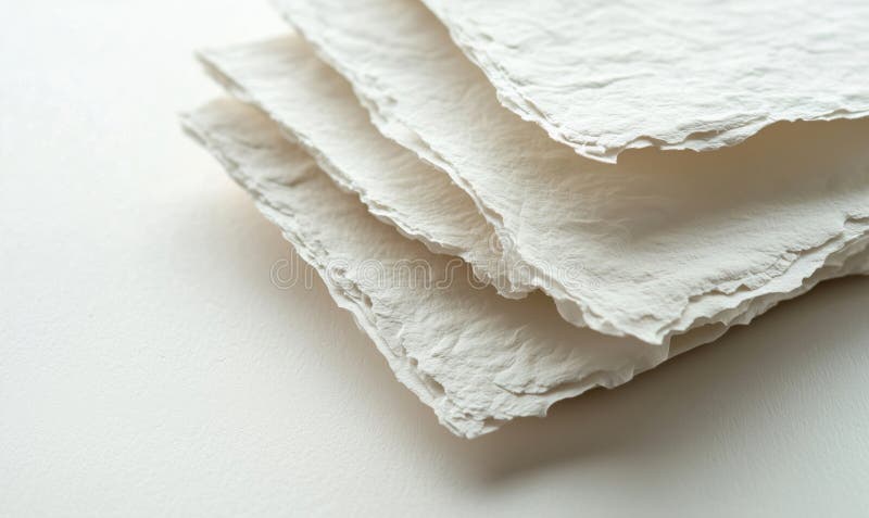 Textured Handmade Paper Sheets Stacked on a Light Background for ...