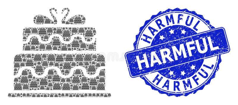 Textured Harmful Round Seal and Recursion Marriage Cake Icon Mosaic ... Textured Harmful Round Seal and Recursion Marriage Cake Icon Mosaic ...