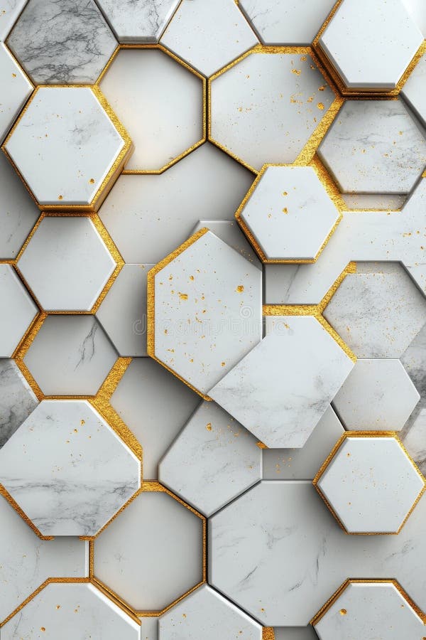 Textured Hexagonal Pattern with Dark Background and Golden Accents in ...