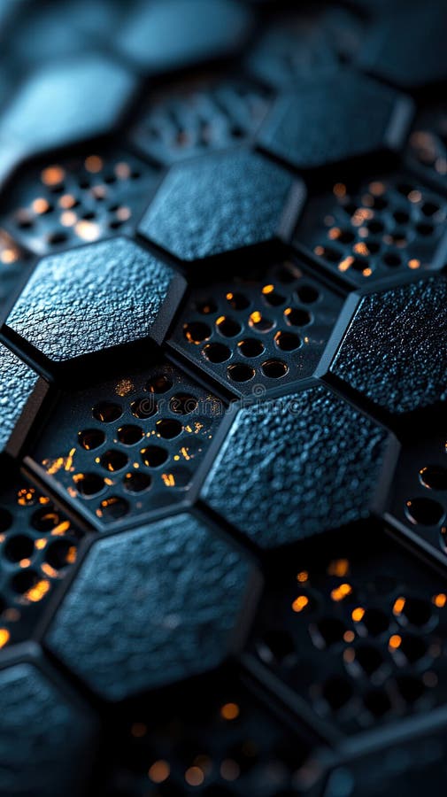 Intricate Hexagonal Patterns with a Textured Finish and Warm Glowing ...