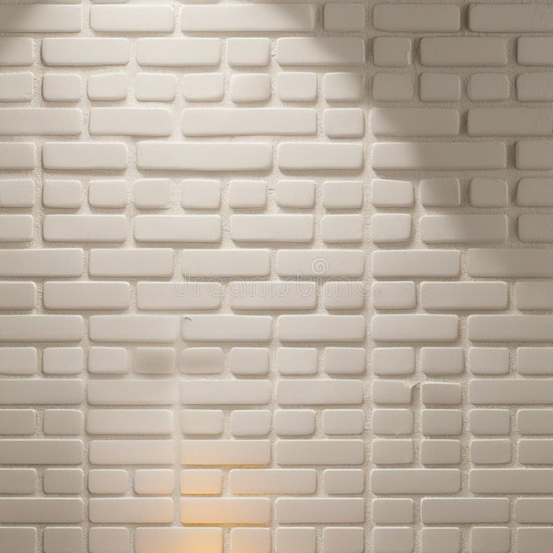A Textured Image of a White Brick Wall with Diagonal Sunlight Casting ...