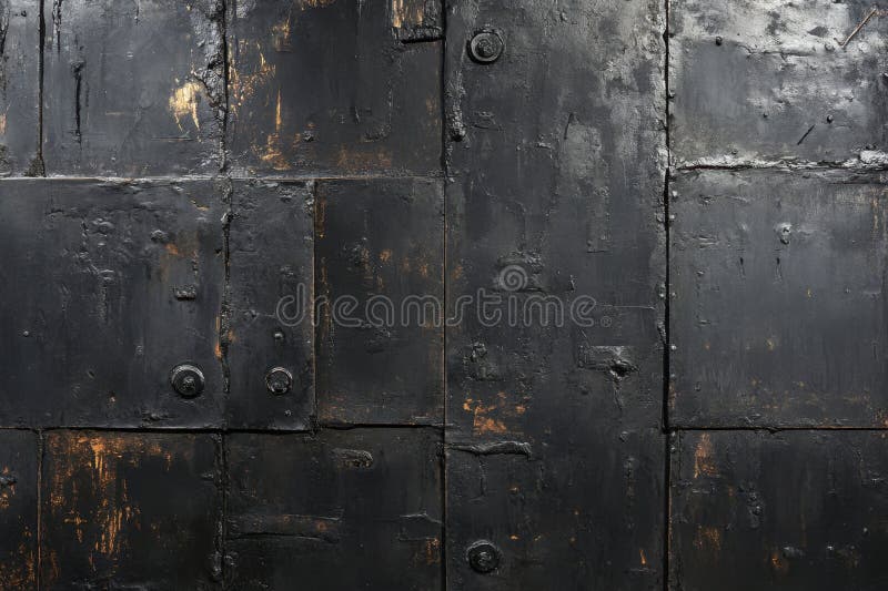 Textured Industrial Black Metallic Wall with Grunge Finish Stock ...
