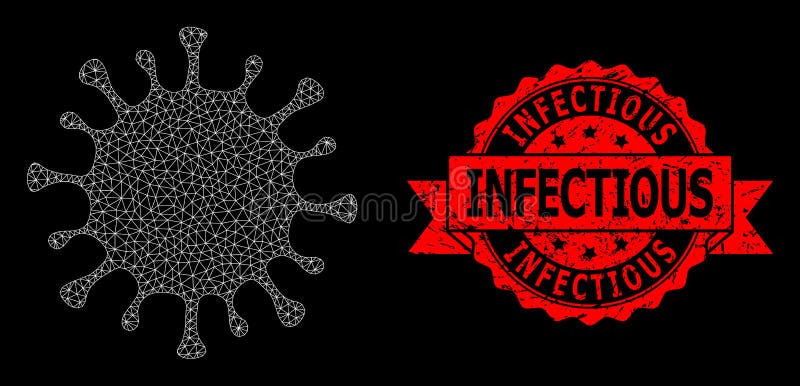 Textured Infectious Stamp and Web Net Coronavirus Stock Vector ...