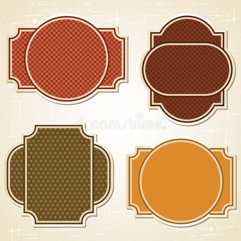 Textured Labels and Stickers Set in Retro Style Stock Vector ...