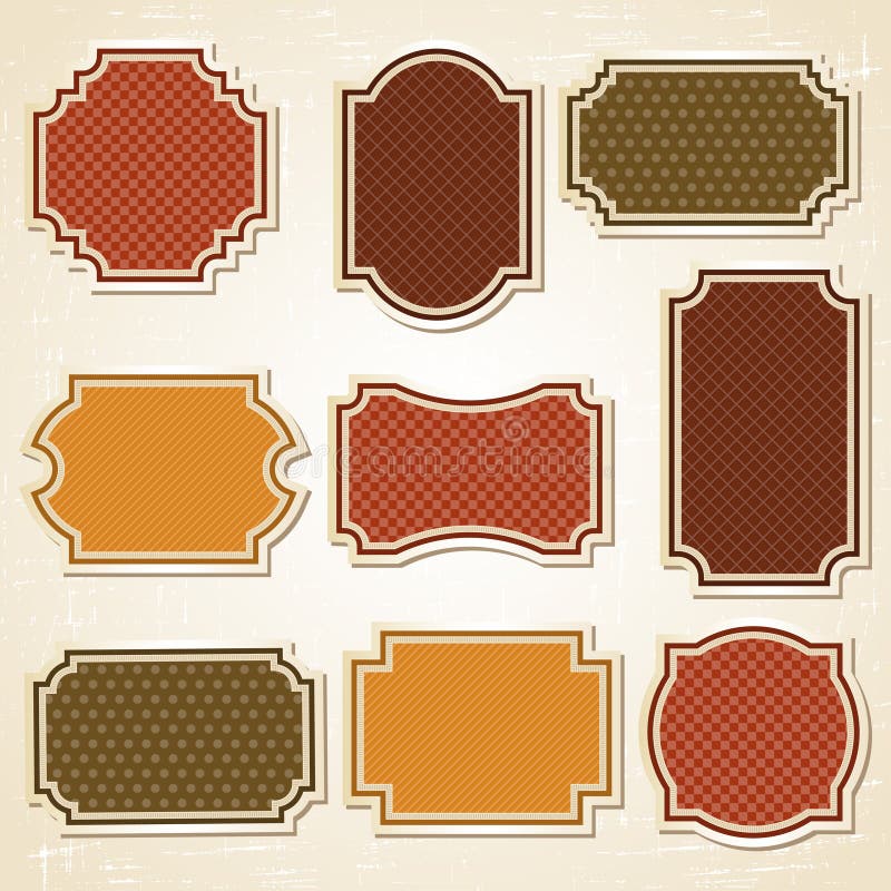 Textured Labels and Stickers Set in Retro Style Stock Vector ...