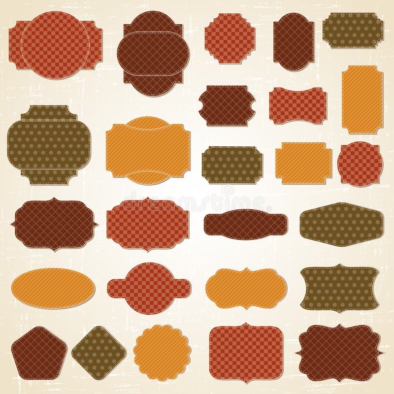Textured Labels and Stickers Set in Retro Style Stock Vector ...