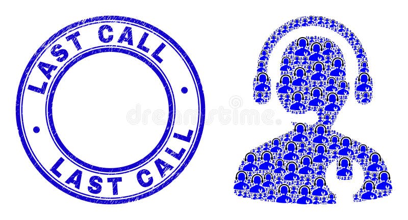 Textured Last Call Seal and Call Center Serviceman Recursive ...