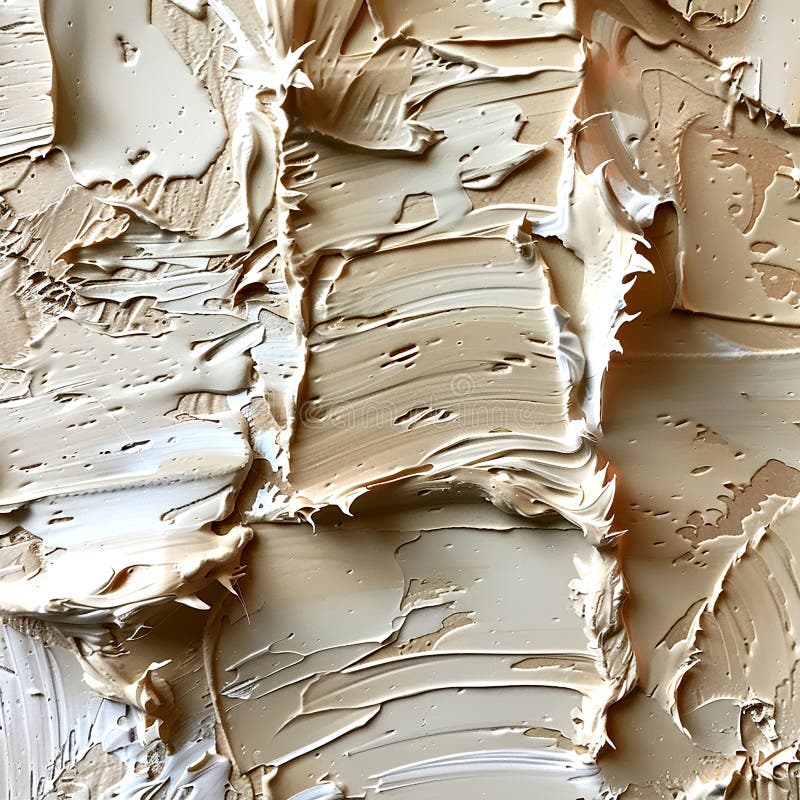 Textured Layers of Beige Paint Create a Striking Abstract Artwork on ...