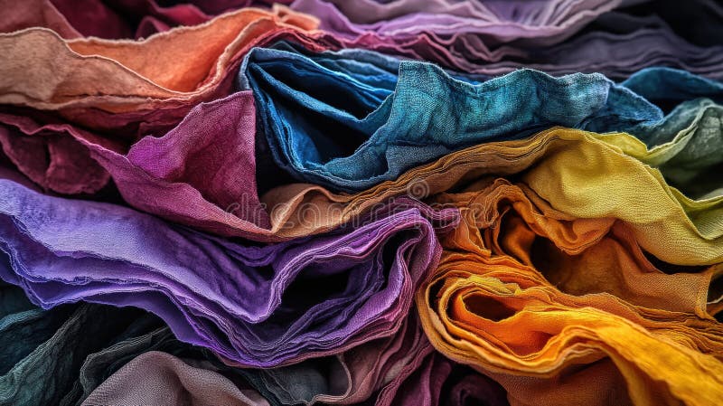 Textured Layers of Colorful Fabric Artisan Workshop Textile Art ...